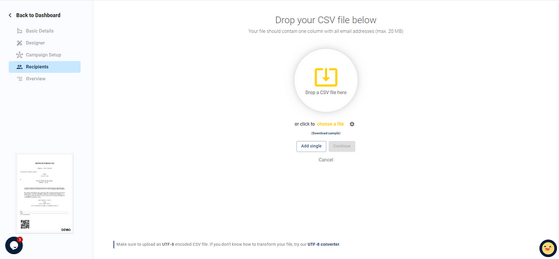 How to send digital certificates for CPD courses