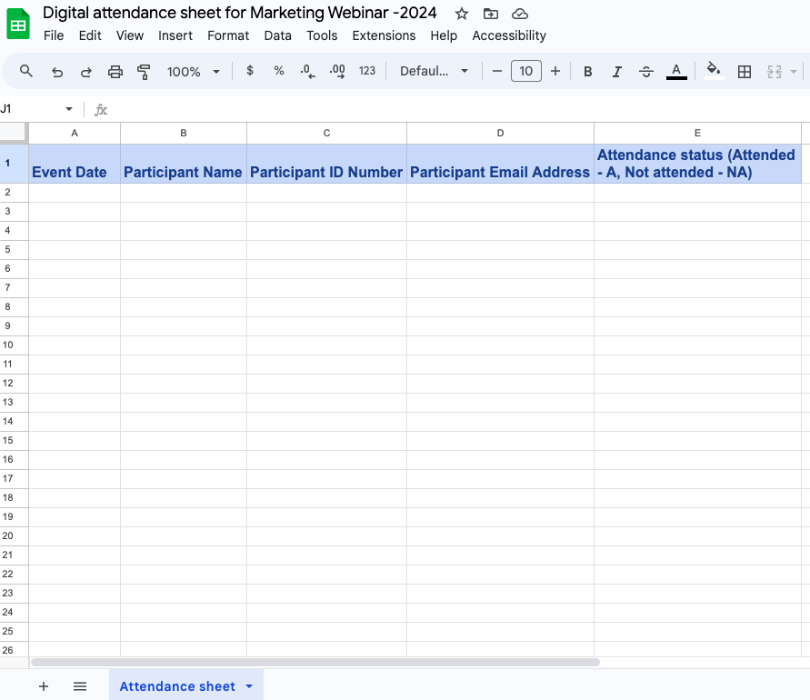 How to make a digital attendance sheet with Google Sheets for online ...
