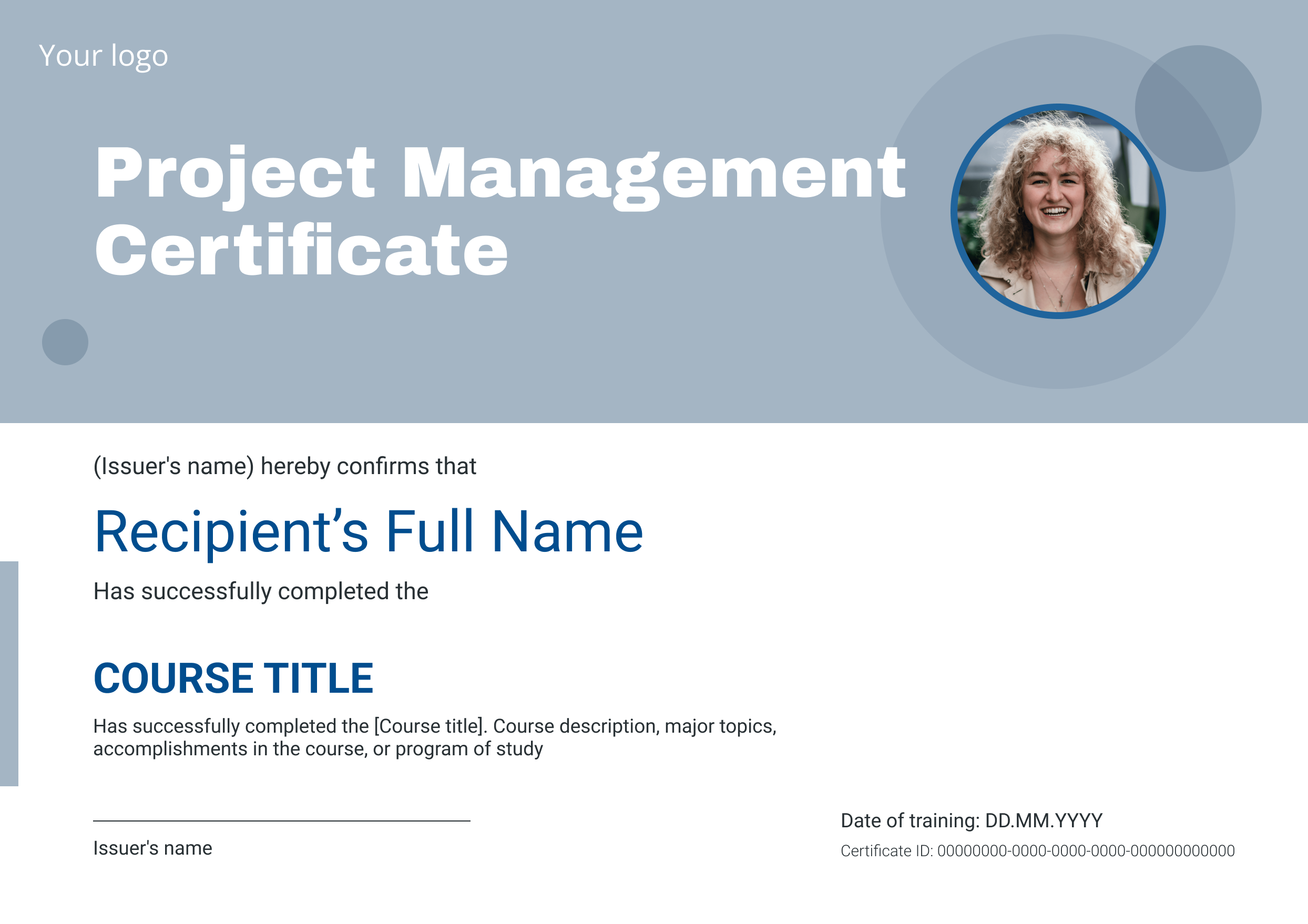 6 FREE Project Management Certificate Templates | Virtualbadge.io