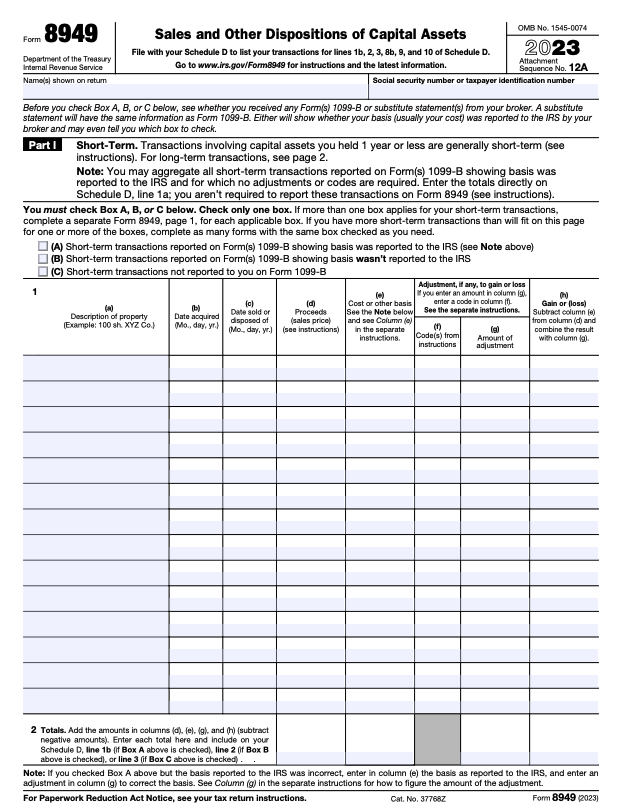 Instructions to Fill out Form 8949 - Pilot Blogs | Pilot Blog