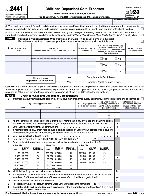 Instructions to Fill Out Form 2441 - Pilot Blogs | Pilot Blog