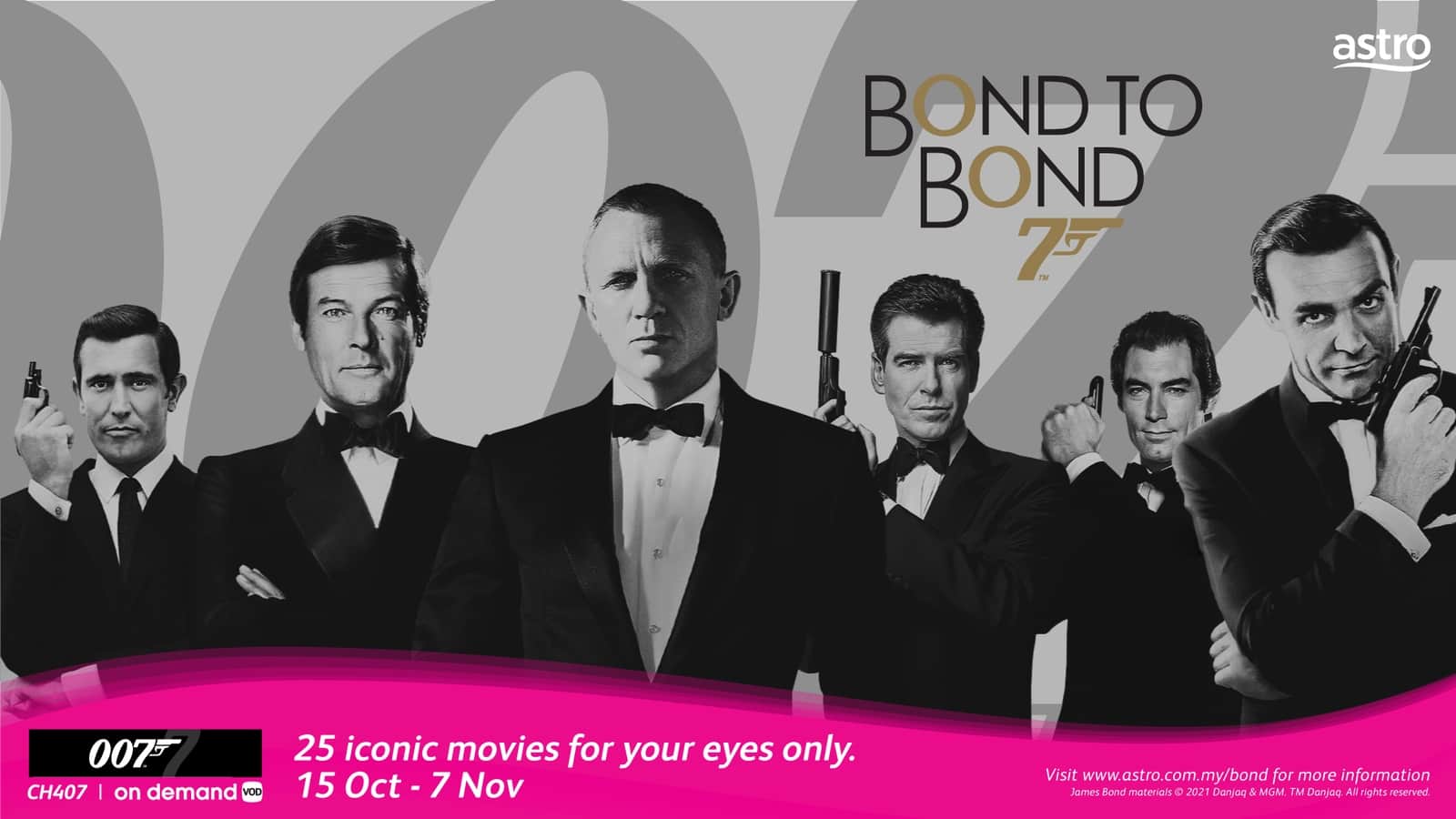 Astro brings collection of 25 iconic James Bond movies | Press Release ...
