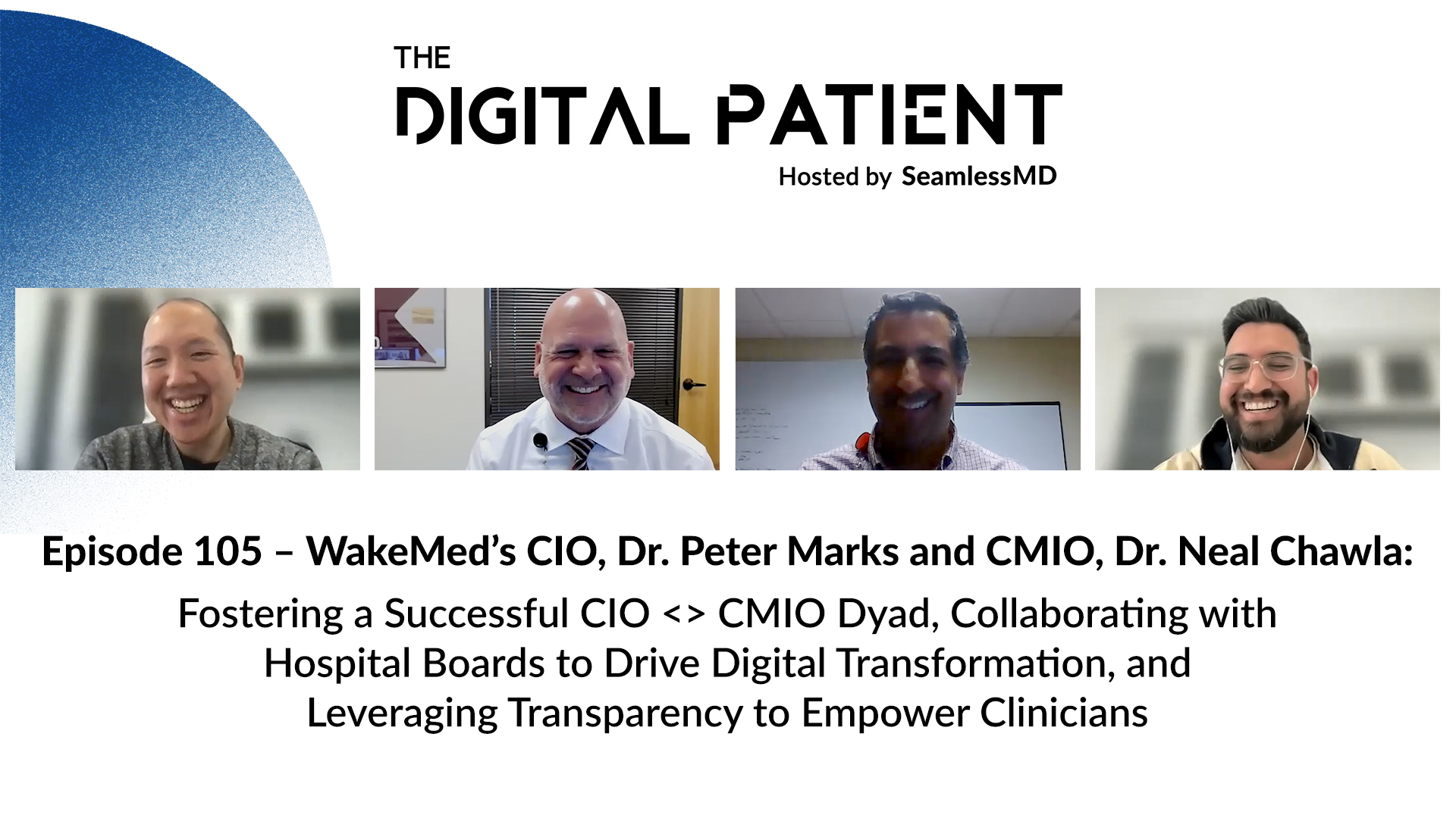 TDP 105: WakeMed's CIO, Dr. Peter Marks & CMIO, Dr. Neal Chawla ...