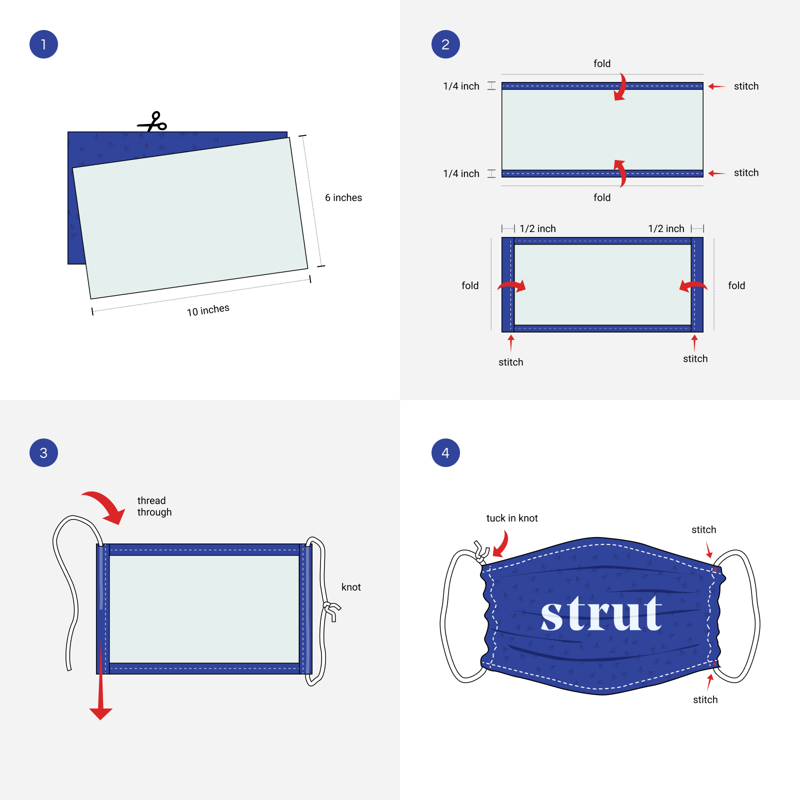 4 Ways to Make Homemade Face Masks (sew and no-sew tutorials) - Strut Blog