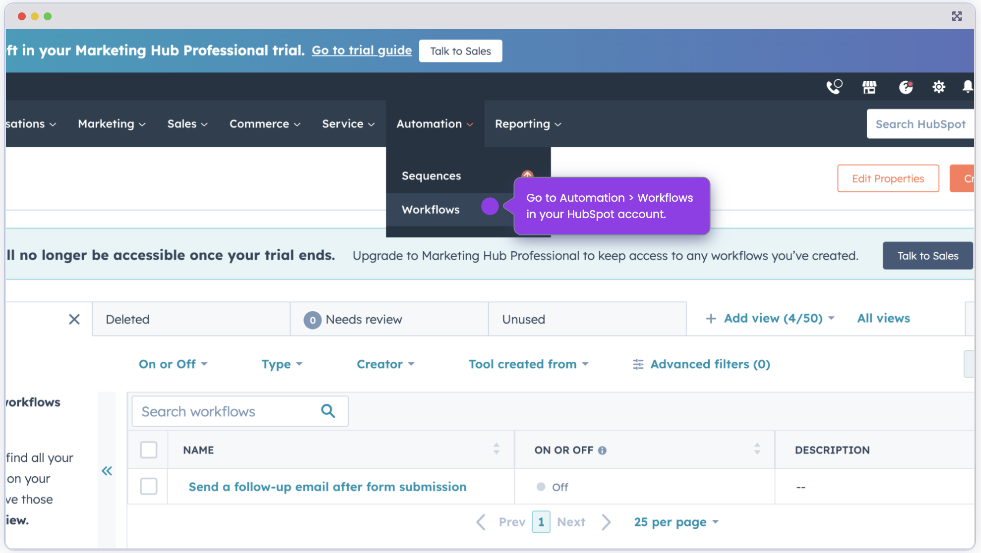 How to Create a Workflow in HubSpot - 1 Minute Interactive Guide