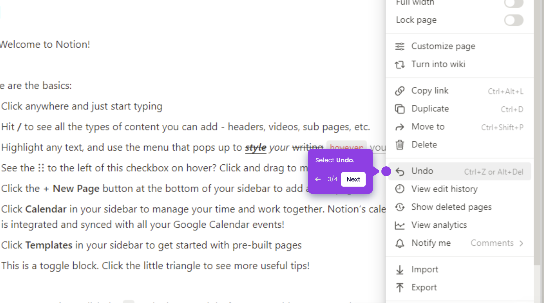 How to Undo in Notion: 1-Min Guide