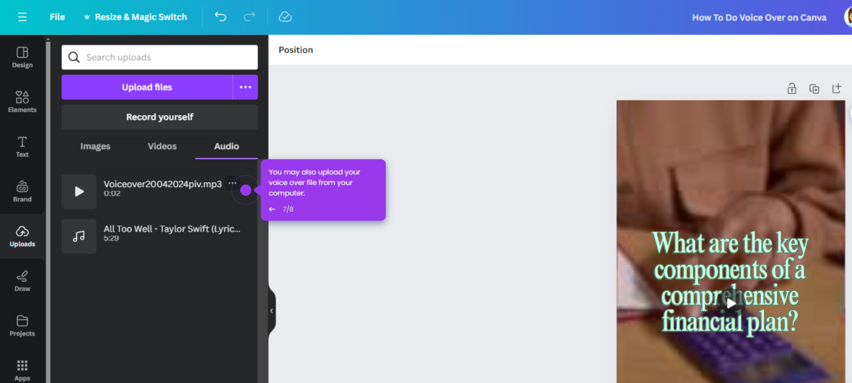 How To Do Voice Over on Canva: 1-Min Guide