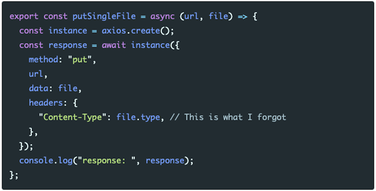 Preserving Content-Type Header on Files Uploaded Using S3 signed URL