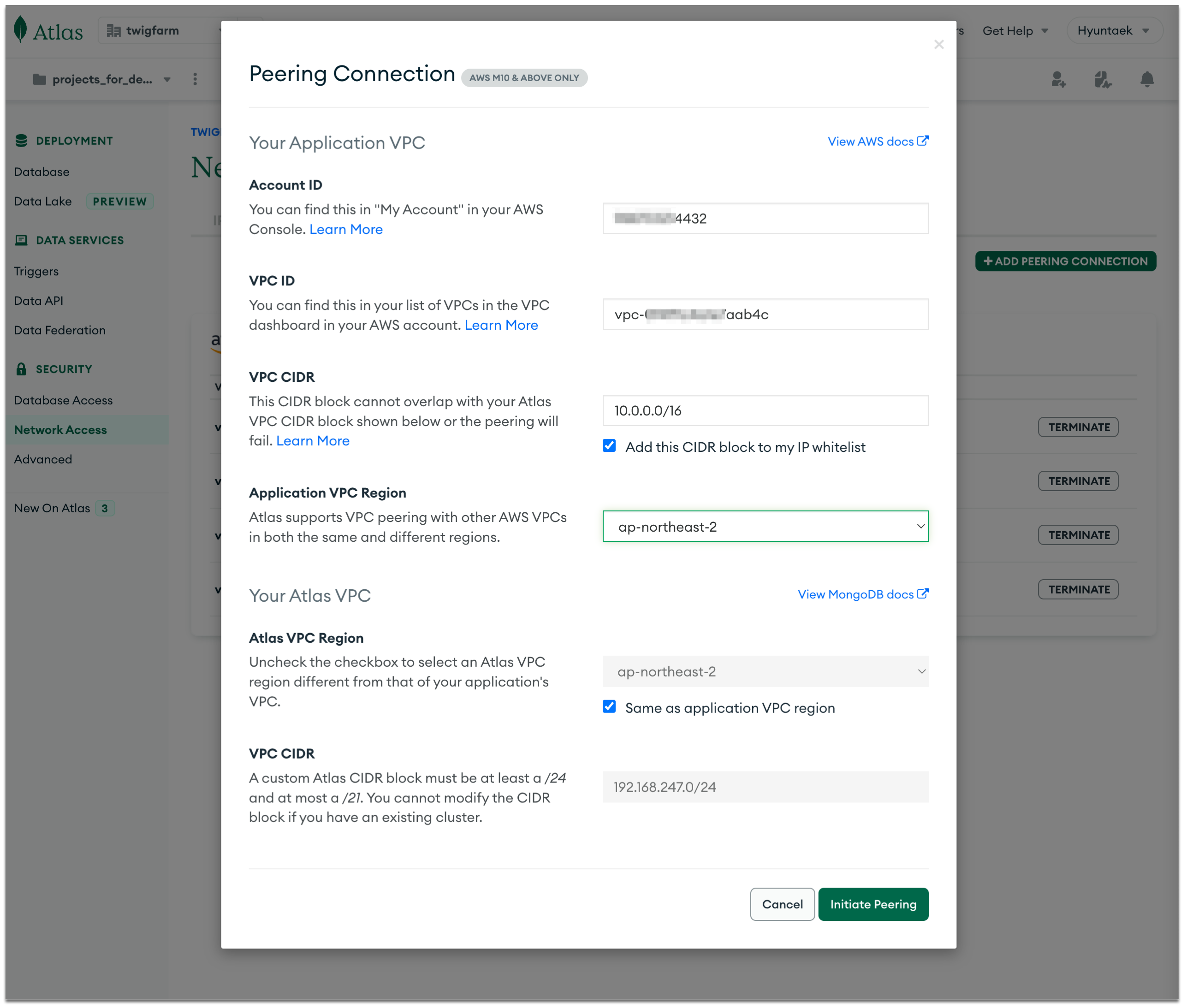 Securely Connecting Lambda to MongoDB Atlas through VPC Peering