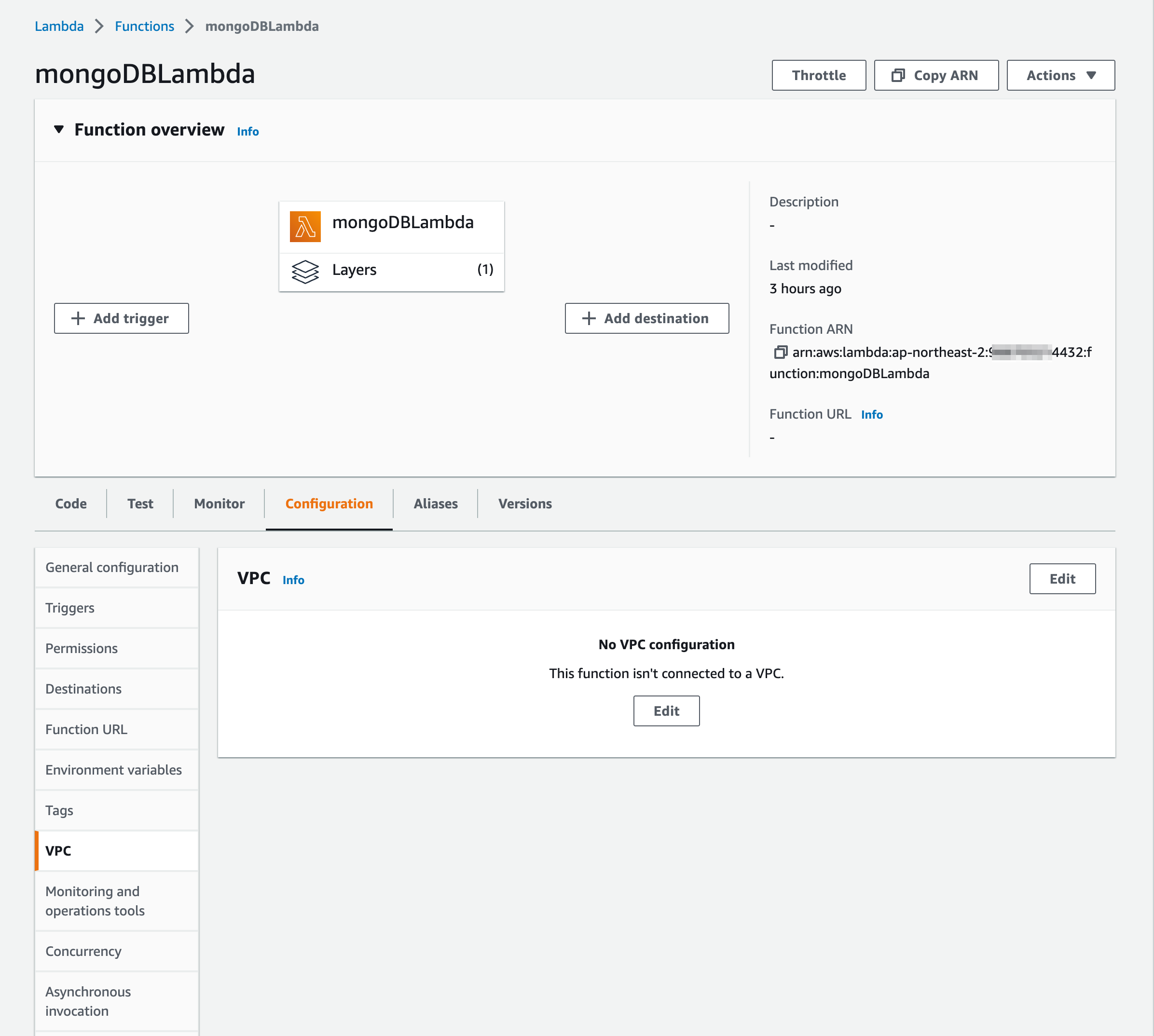 Securely Connecting Lambda to MongoDB Atlas through VPC Peering