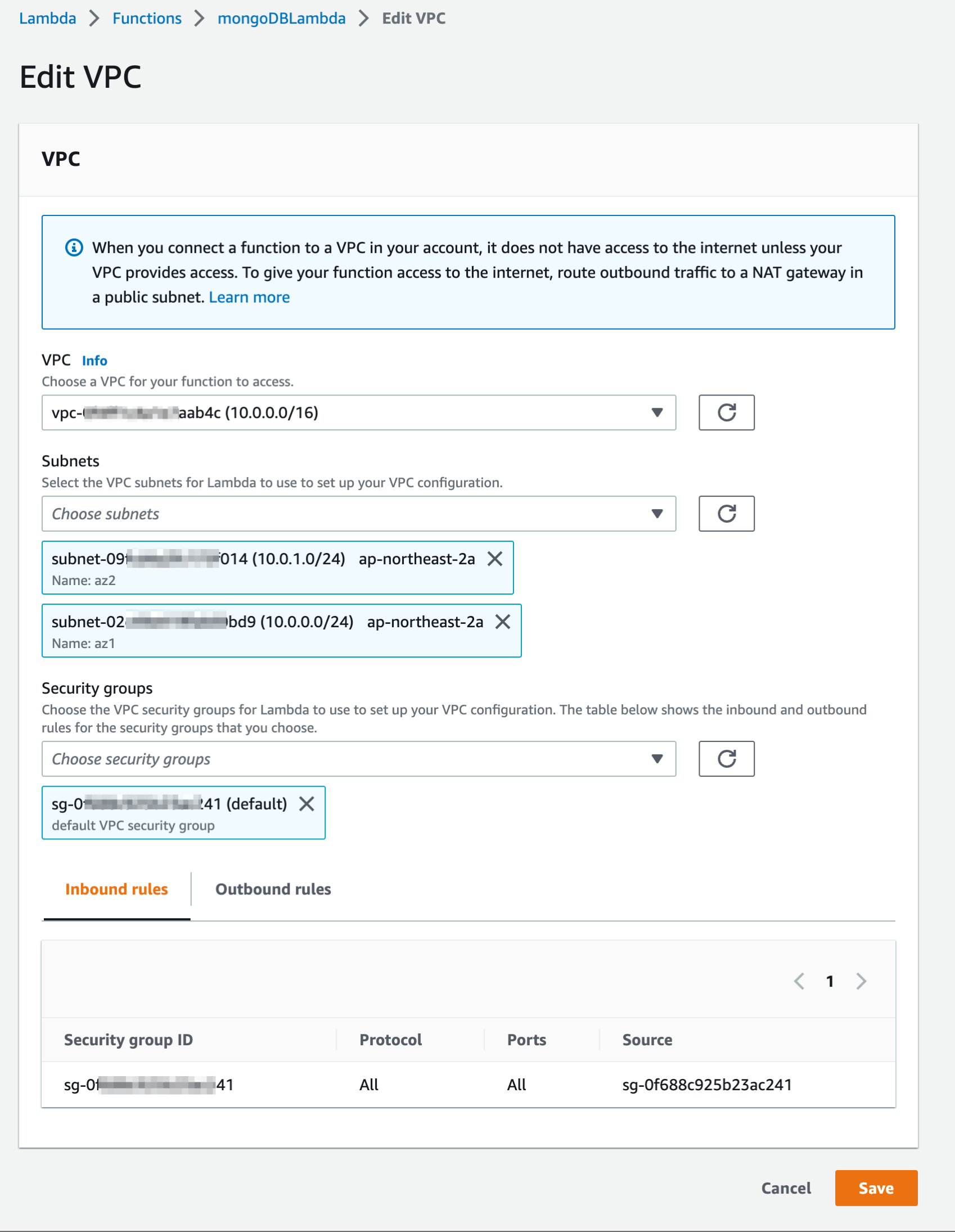 Securely Connecting Lambda to MongoDB Atlas through VPC Peering