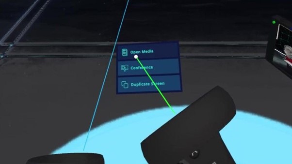 In desktop at the top right corner of the screen.