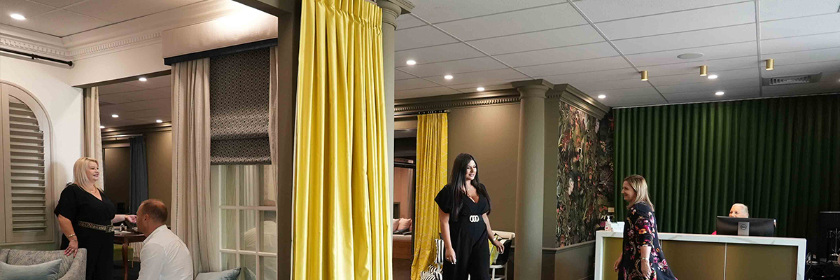 Visit Our Beautiful Showroom I Curtains, Blinds, Shutters