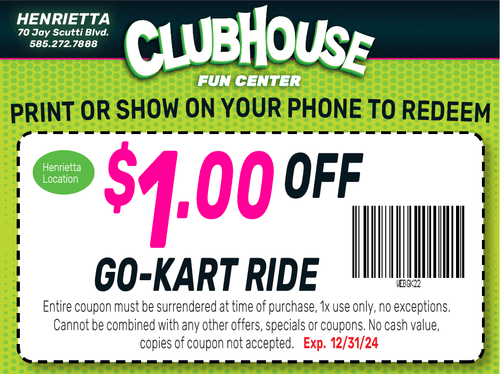 Deals | Clubhouse Fun Center in Henrietta, NY