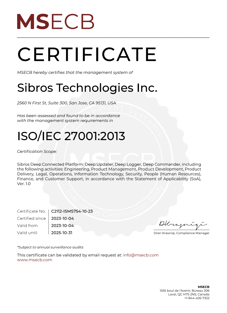 ISO 27001 Certification: A Leap Towards Enhanced Information Security - Sibros