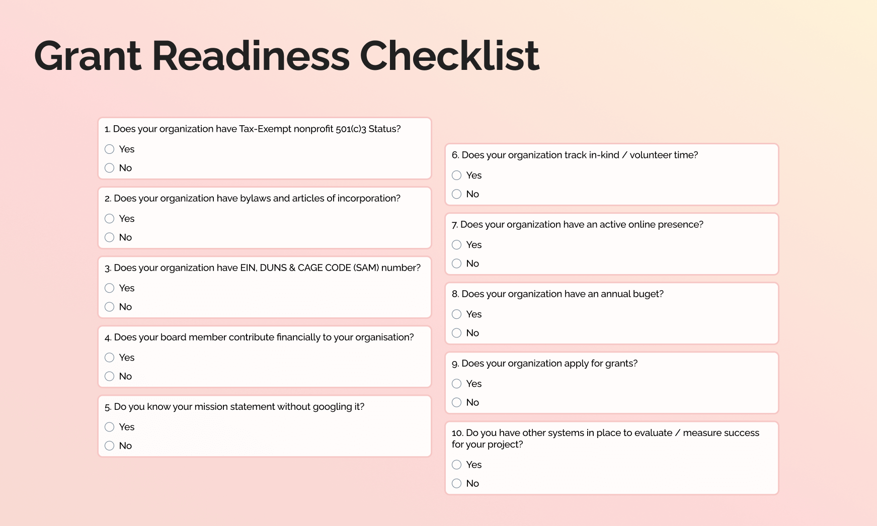 Nonprofit Grant Readiness Guide 2023 [+Checklist Template] | Instrumentl
