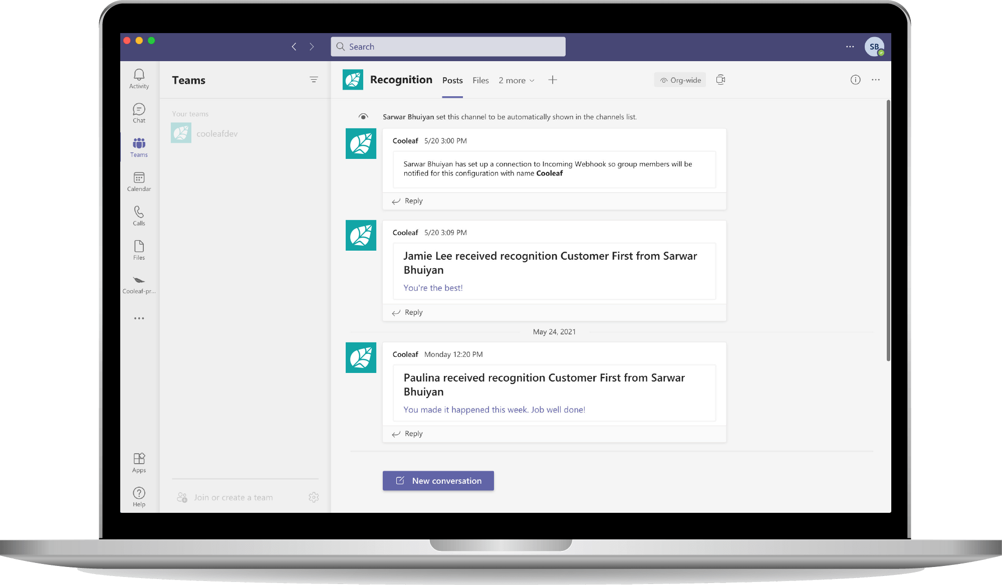 Cooleaf + Microsoft Teams | Enhance Your Company's Culture