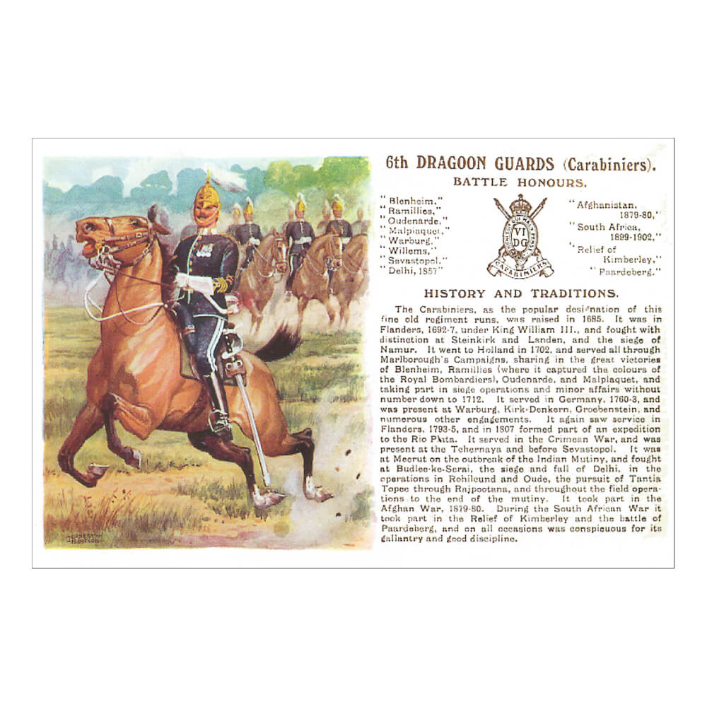6th Dragoon Guards Postcard - The Royal Scots Dragoon Guards Museum Shop