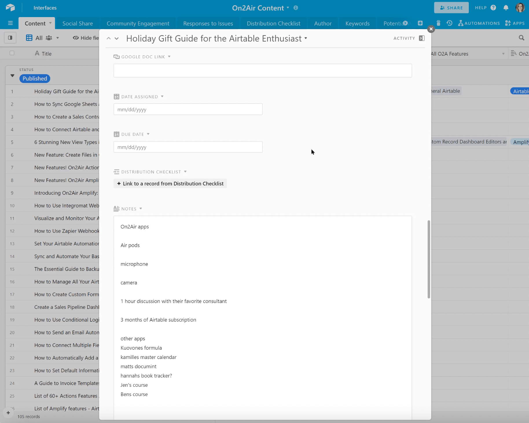 Airtable for Bloggers
