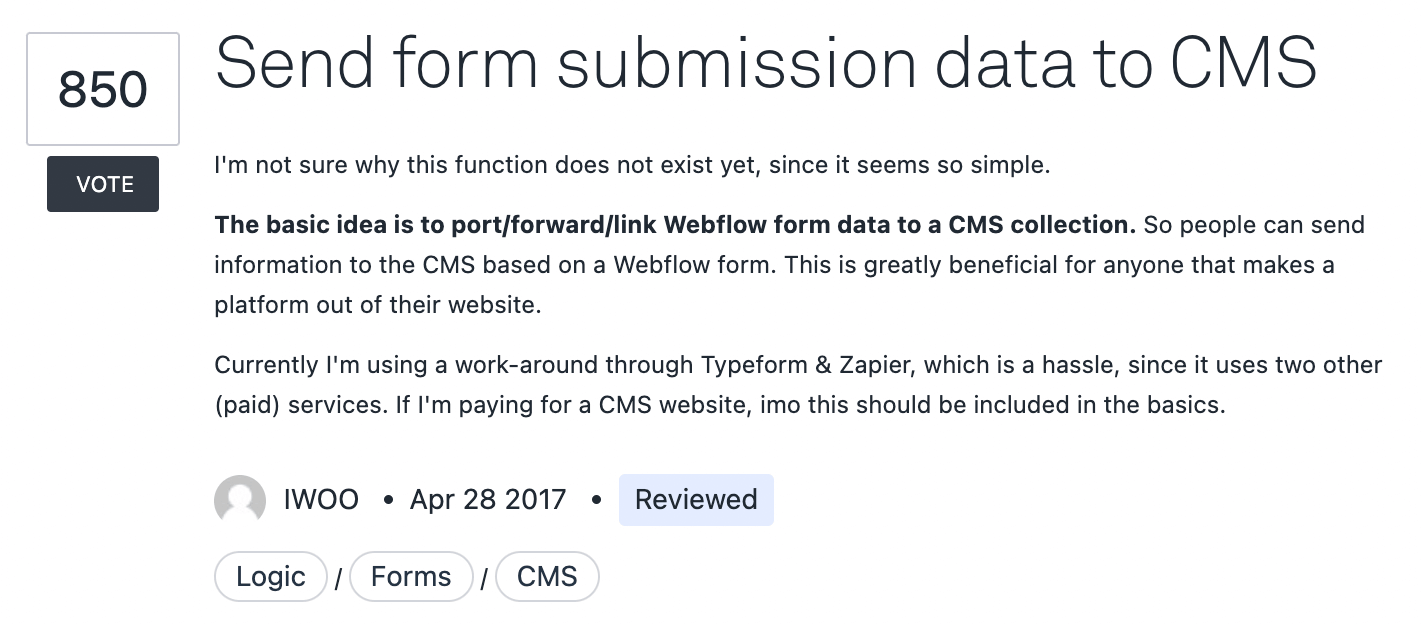 How to (Instantly) Send Webflow Form Submissions to the CMS