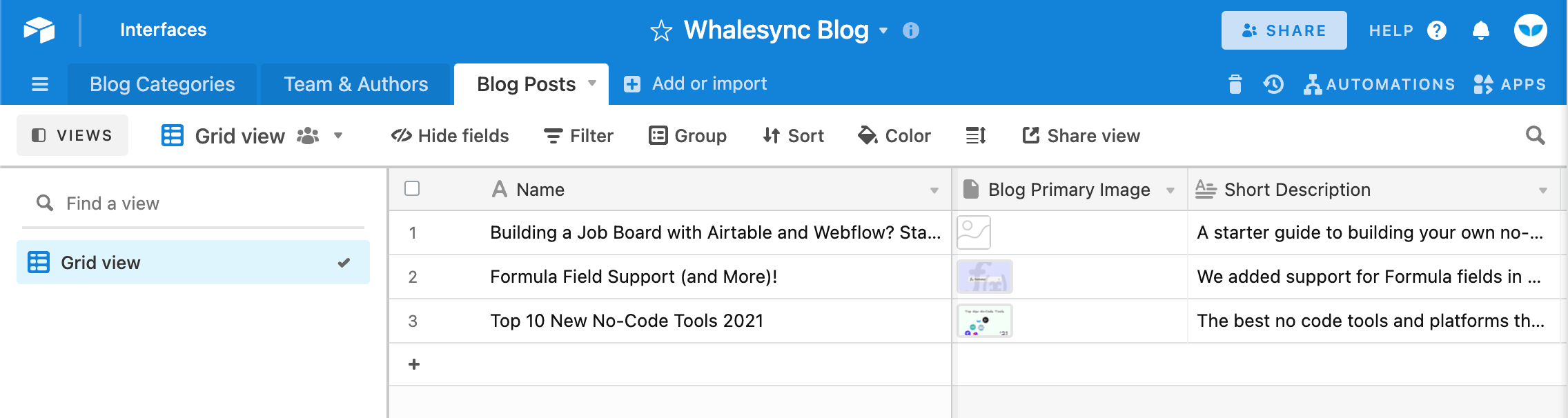 Using Airtable as a CMS