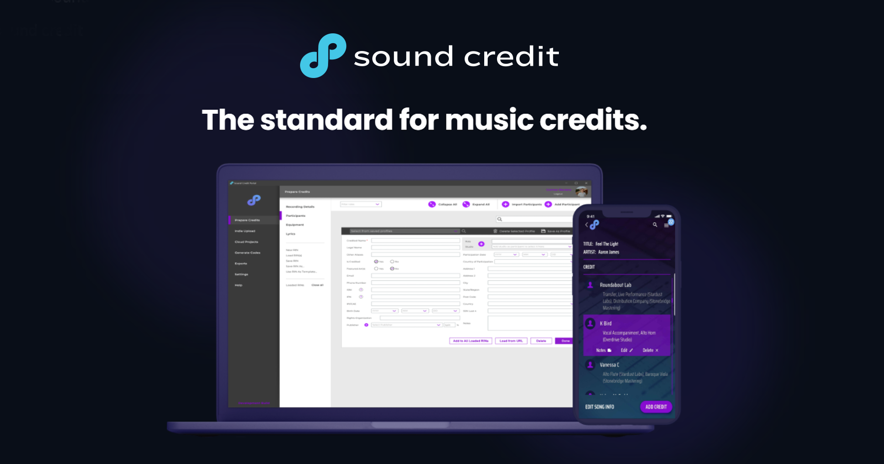 Sound Credit — Music credits, done right.