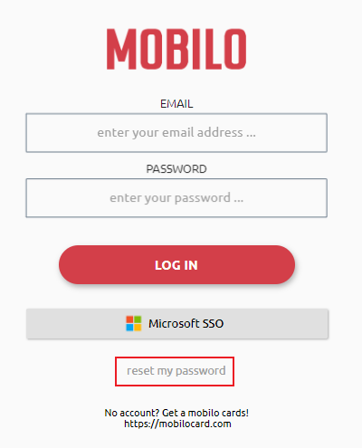 How to reset your password for the Mobile App