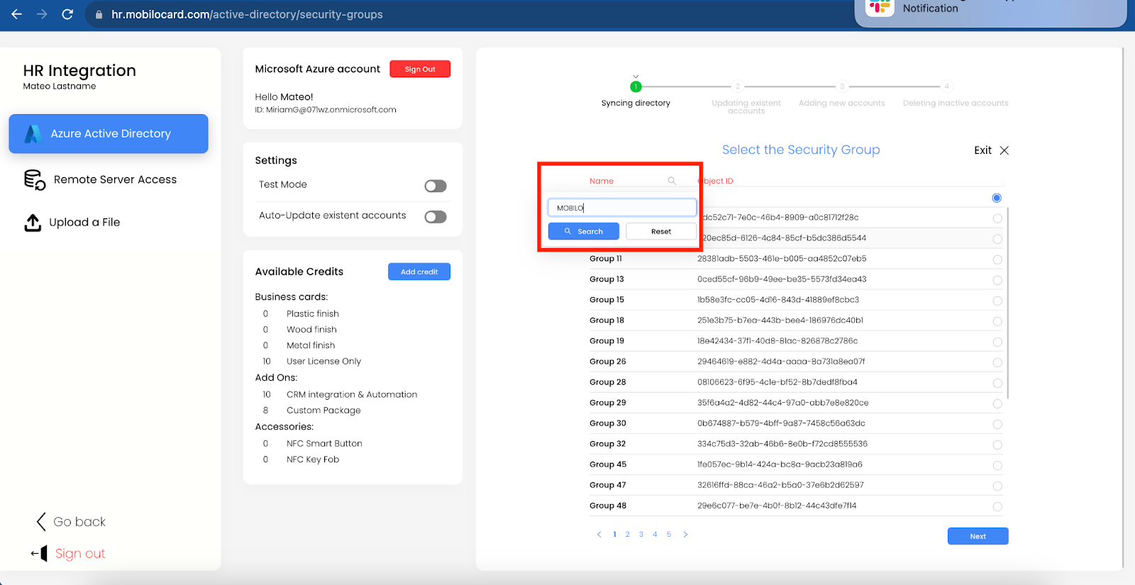Mobilo | Support articles - Microsoft Azure Integration