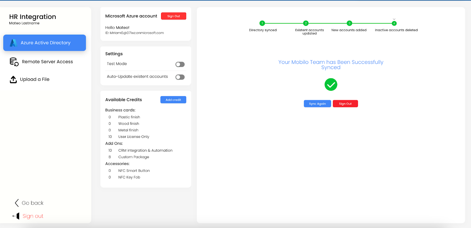 Mobilo | Support articles - Microsoft Azure Integration