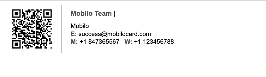Mobilo | Support articles - How to add the QR code to your signature