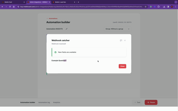 Mobilo | Native Integrations - Adding Custom Questions