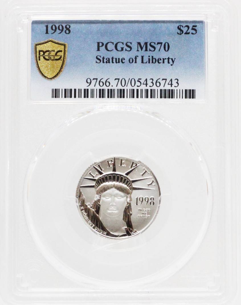 1998 PCGS MS70 $25 Platinum American Eagle