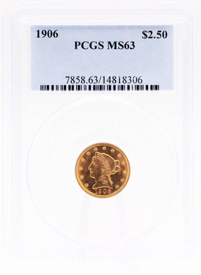 1906 PCGS MS63 $2.50 Gold Liberty