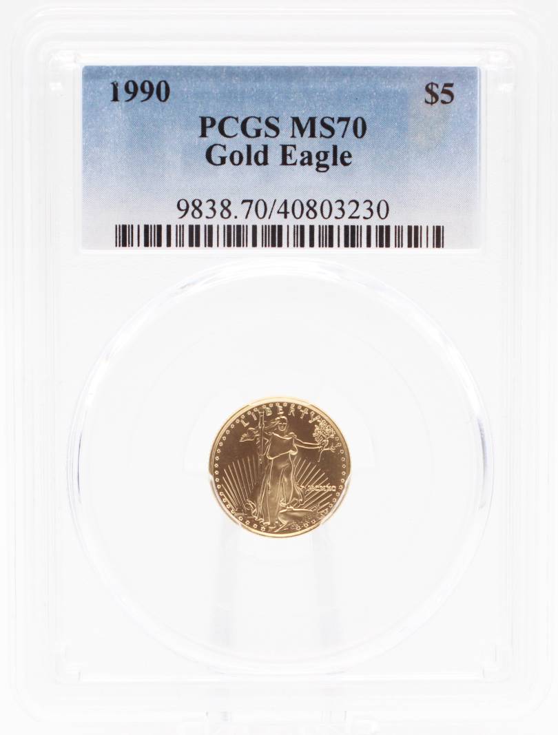 1990 PCGS MS70 $5 Gold American Eagle