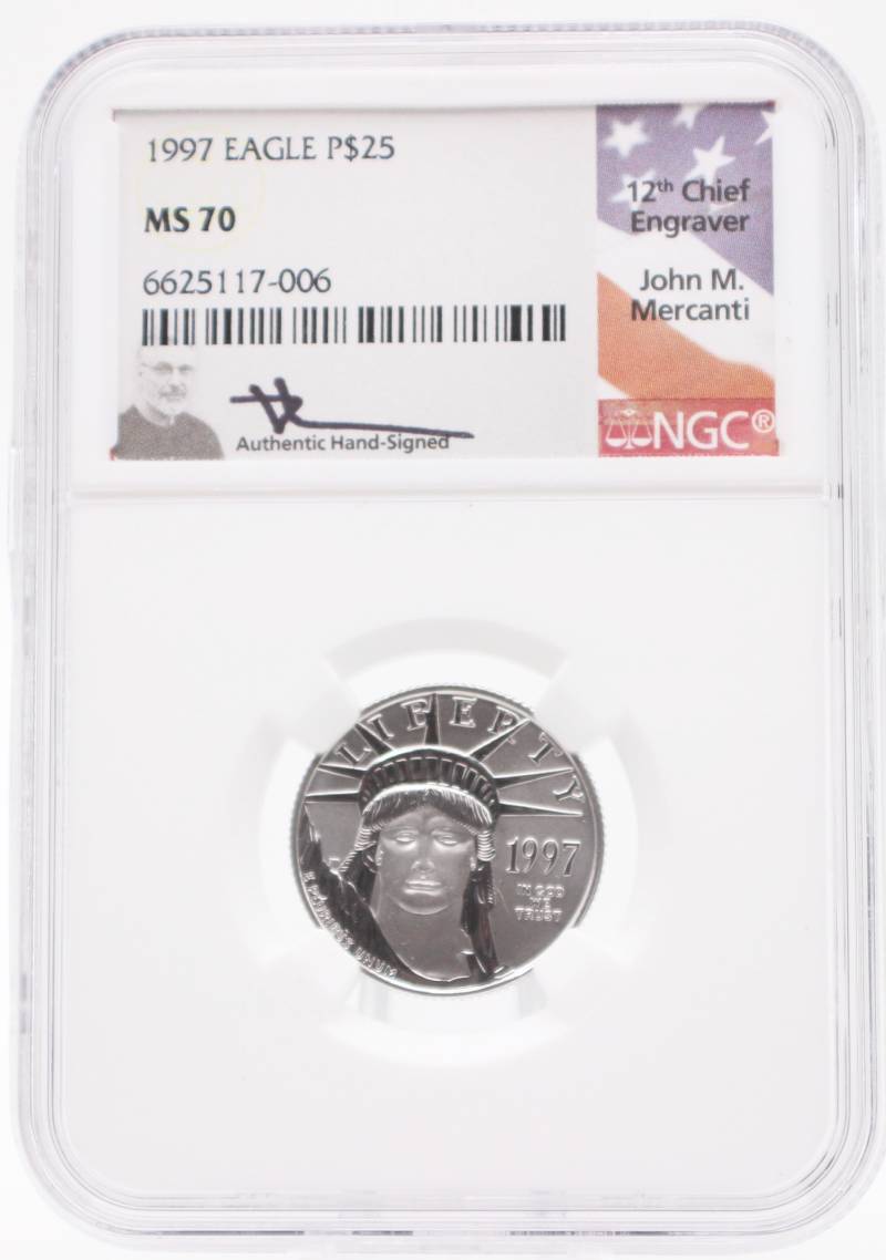 1997 NGC MS70 $25 Platinum American Eagle- Mercanti