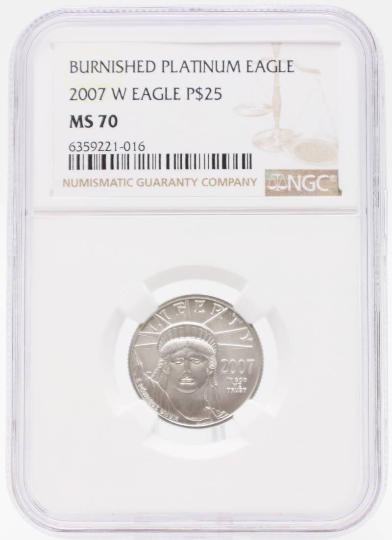 2007-W NGC MS70 $25 Burnished Platinum American Eagle