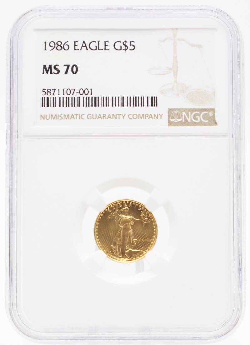1986 NGC MS70 $5 Gold American Eagle