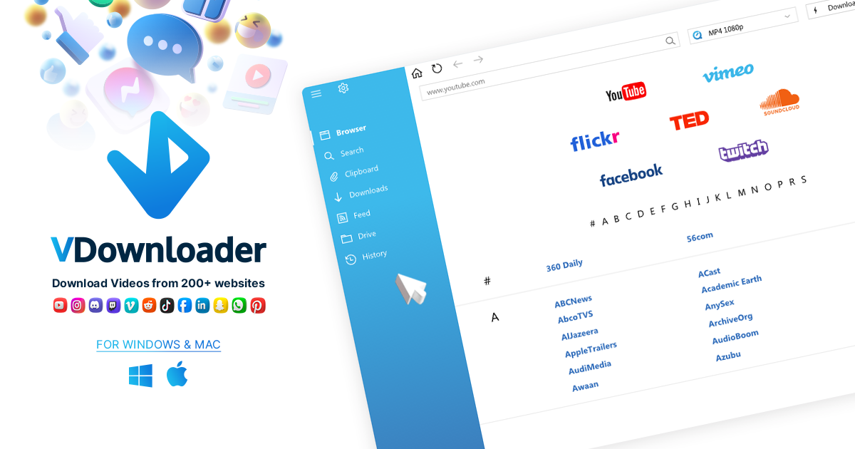 Obtener el descargador de listas de reproducción de YouTube - VDownloader
