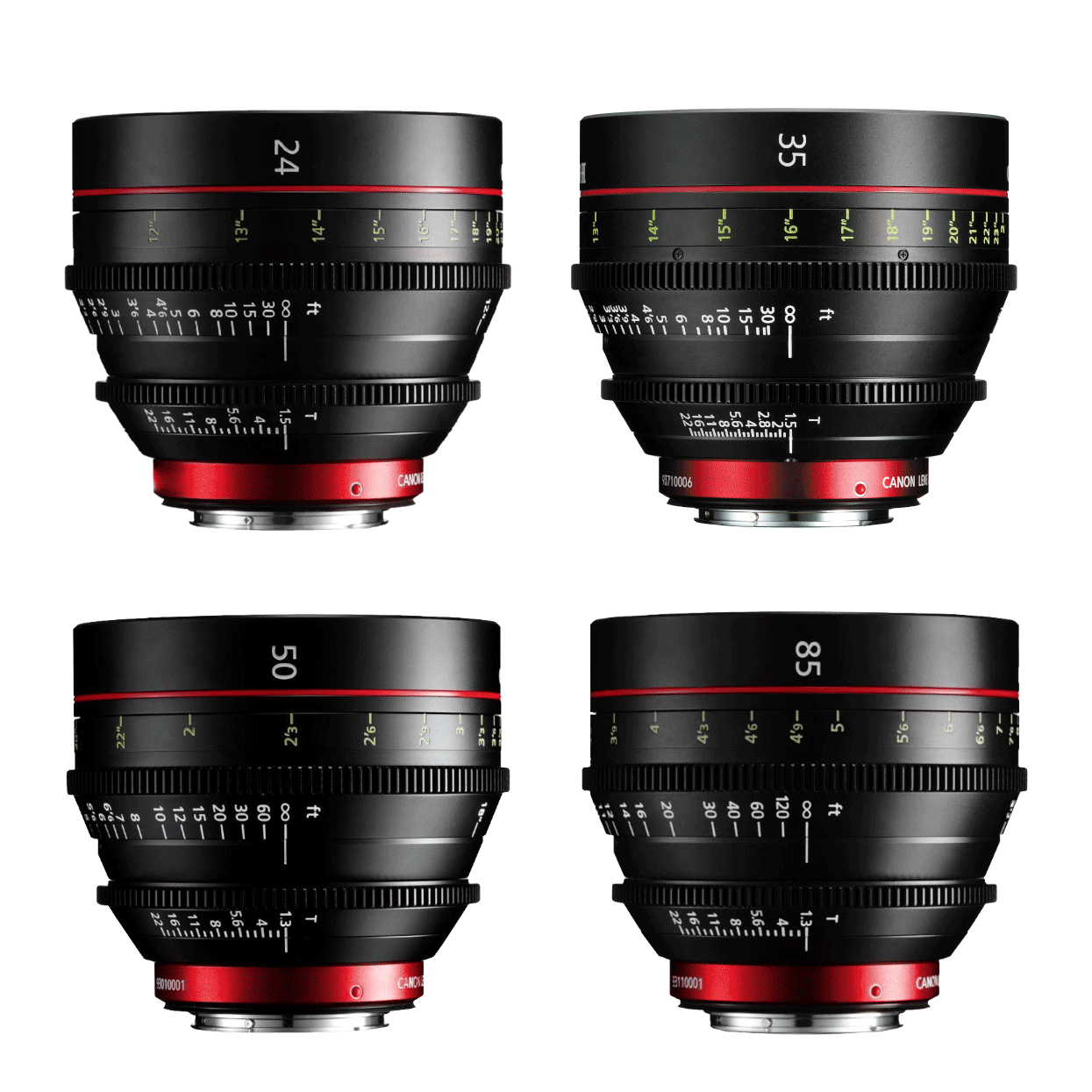 Canon CN-E Cinema Primes (4x Lens Set) for Hire
