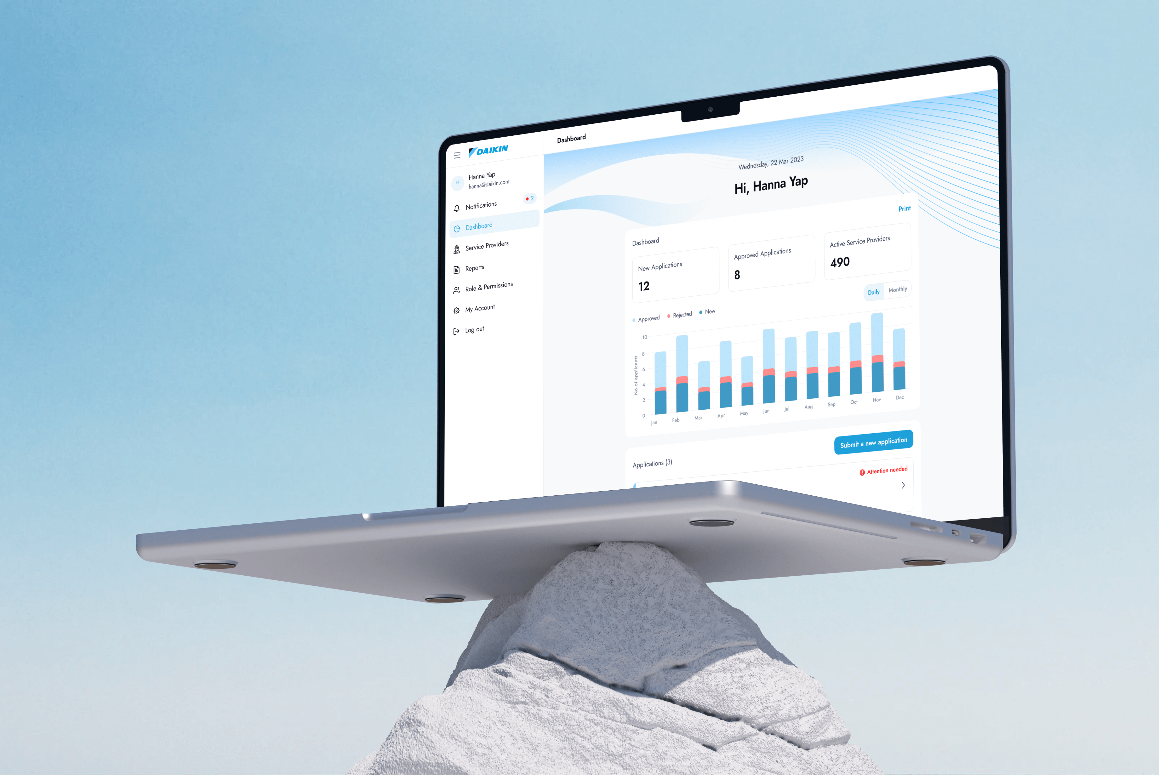 All-in-one system for managing Daikin's service providers. | Rachel How