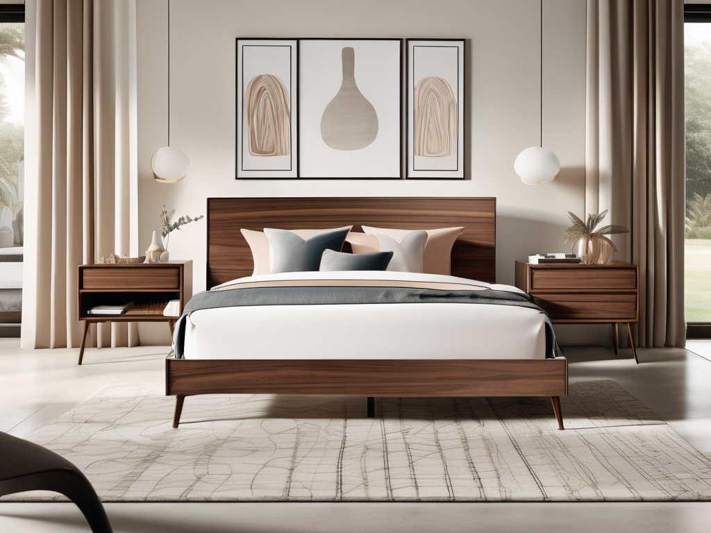 Comparing the Aman - Contemporary Cream Fabric and Walnut Bed by ...
