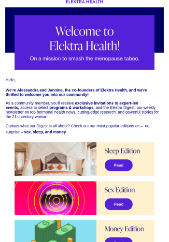 Elektra Health - Health & Wellness Ecommerce Marketing Strategy Example.