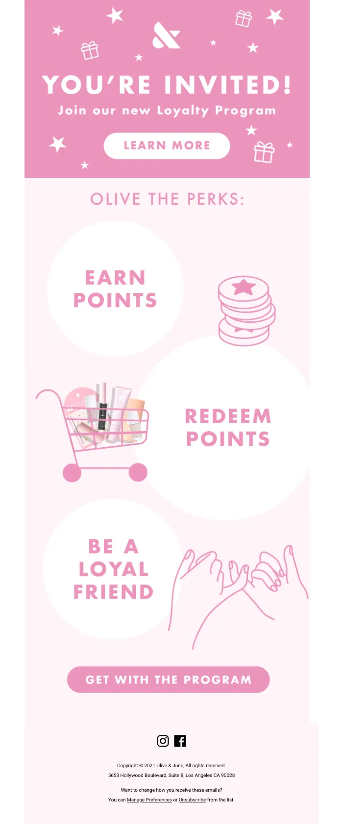 Loyalty Program - Email Marketing Examples for eCommerce