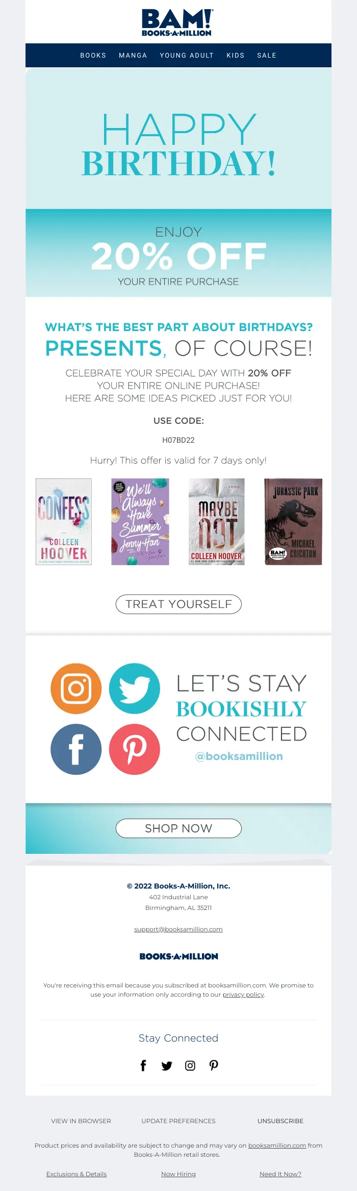 Customer Birthday - Email Marketing Examples for eCommerce