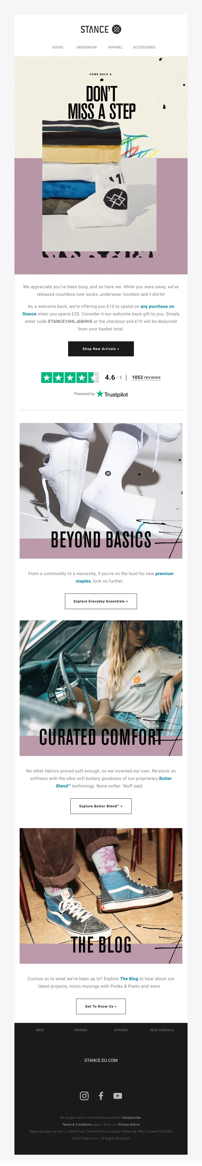 We’ve missed you - Email Marketing Examples for eCommerce