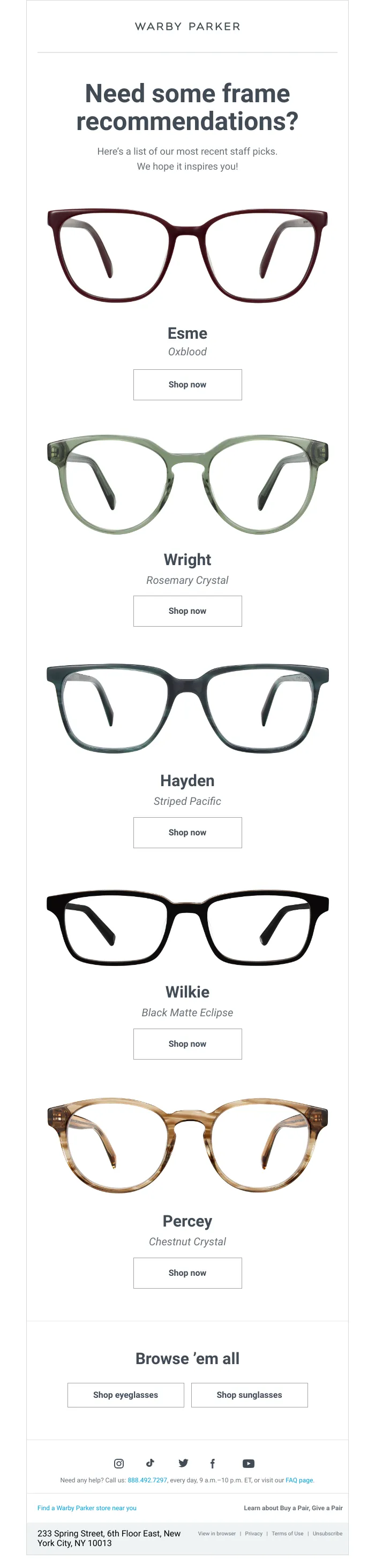 Staff Picks - Email Marketing Examples for eCommerce