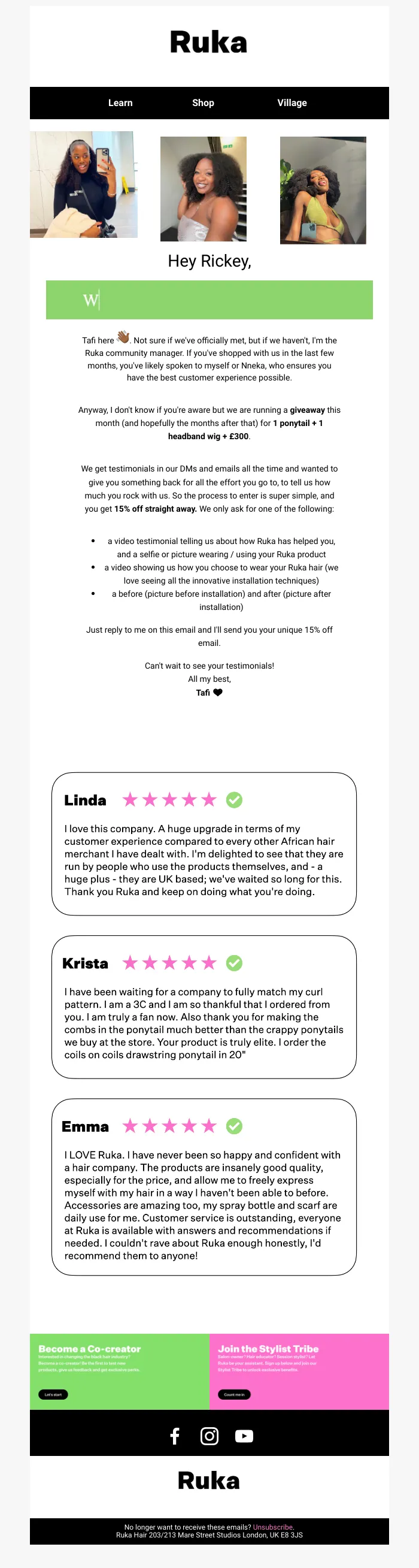 Celebrate UGC - Email Marketing Examples for eCommerce