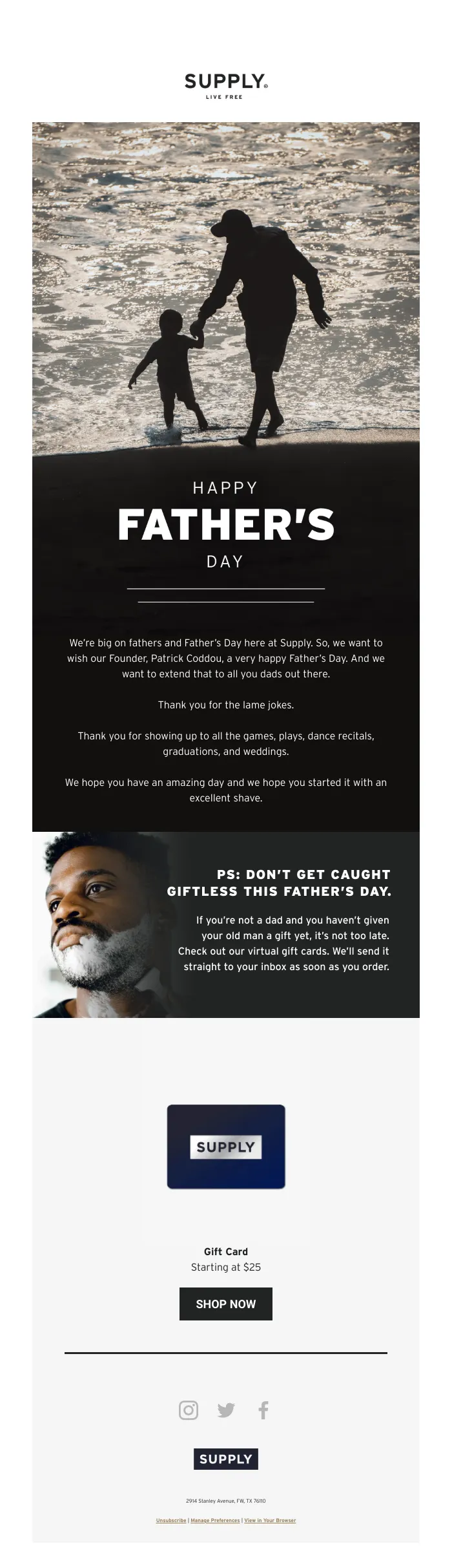 Father’s Day - Email Marketing Examples for eCommerce