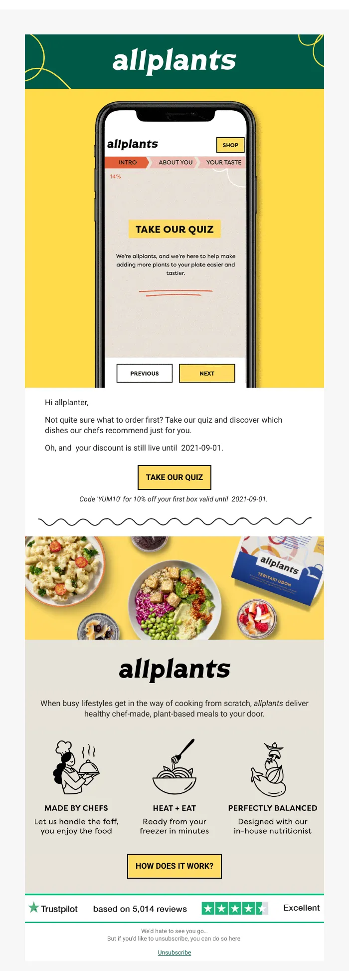 Quiz - Email Marketing Examples for eCommerce