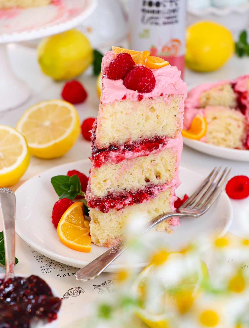 Easy Lemon Raspberry Cake